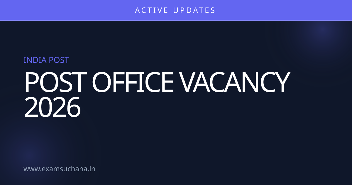 Post Office Vacancy Recruitment 2026 — Details, Dates & Result | Exam ...