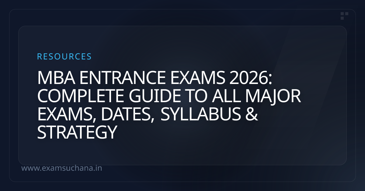 MBA Entrance Exams 2026: CAT, XAT, CMAT, MAT Full Guide & Dates | Exam ...